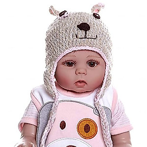 Silicone Baby Dolls Full Body, 18-Inch Reborn Baby Doll Full Body Silicone, Ultra Soft and Flexible Newborn Realistic Baby Doll, Best Birthday Gift for 3+ Girls,E