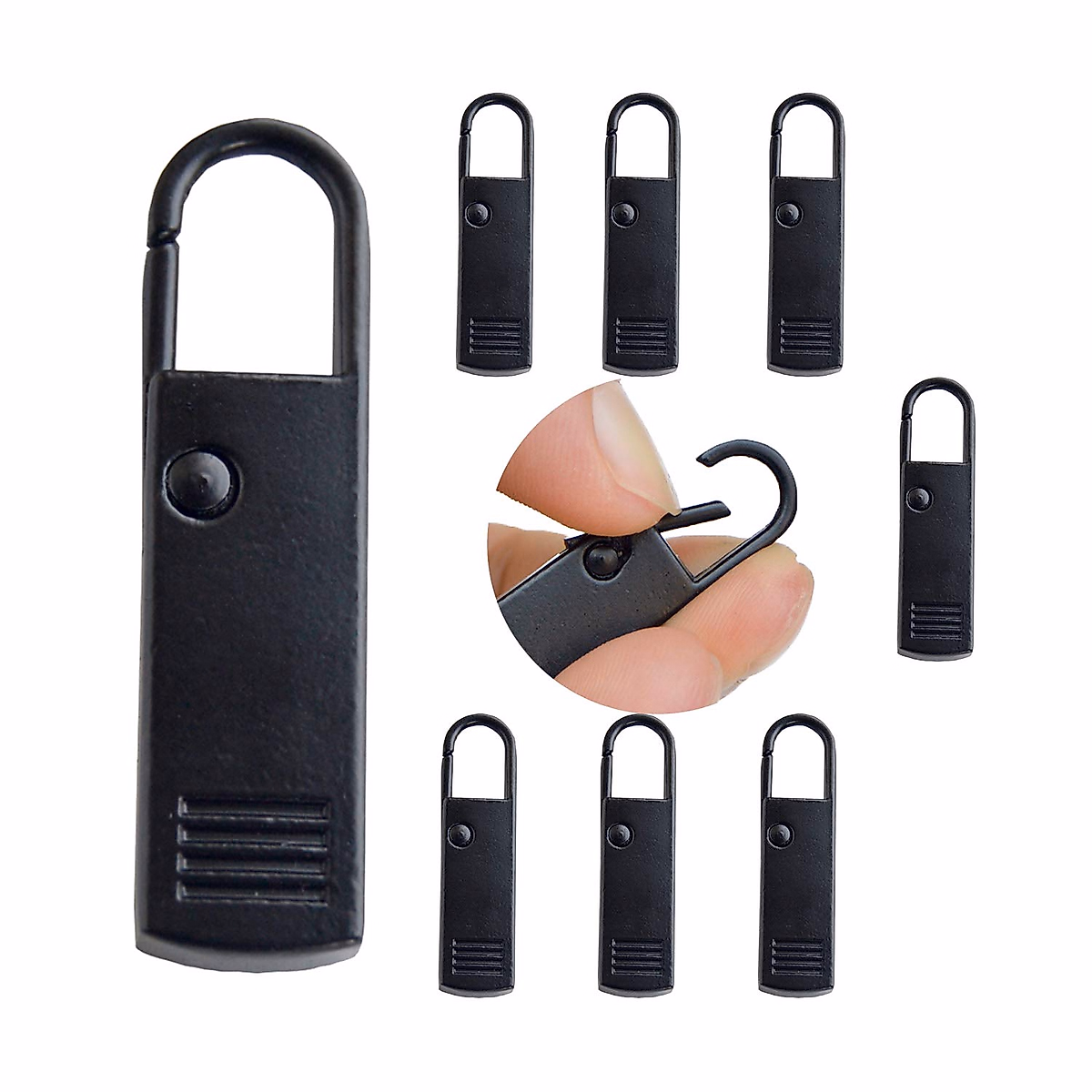 Zipper Pulls Replacement Zippers Tab Extender Backpack Zipper Handle Mend Fixer for Suitcase and Bag, 8 Pack