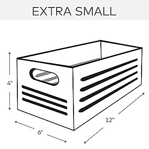 Wooden Storage Box Toilet Paper Basket - Decorative Closet, Cabinet and Shelf Basket Organizer Lined with Machine Washable Soft Linen Fabric - Grey, Extra Small