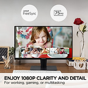 ViewSonic VS2447M 24 Inch 1080p Monitor with 100Hz, FreeSync, Thin Bezels, Eye Care, HDMI, VGA Inputs for Home and Office