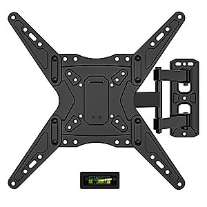 WALI TV Wall Mount for Most 26-55 inch LED TV Flat Panel Screen, Full Motion TV Mount Bracket with Perfect Center Design VESA up to 400x400mm, Weight up to 99lbs (2655LO), Black