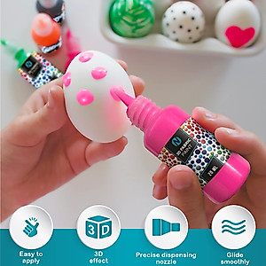 Novarbee- Fabric Paint, 12 Colors Puff Paint, 0.67 Oz, Fabric Paint For Clothes, 3d Puff Pens, Puff Paint For Crafts, Canvas, Glass, Clothing, Wood.