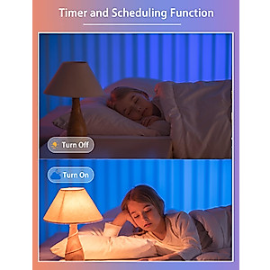 YIZCO Color Changing Led Light Bulb 9W 60W Equivalent A19 Bluetooth Light Bulbs Dimmable RGB Home Lighting 2 Pack (Don't Support WiFi/Alexa)