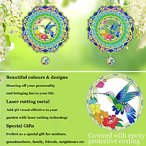 Hummingbird Wind Spinners for Yard and Garden,3D Wind Spinner, 12 inch Metal Wind Sculpture Stainless Steel Wind Catchers for Outdoor Indoor Crafts Ornaments Decoration Gifts(Hummingbird)