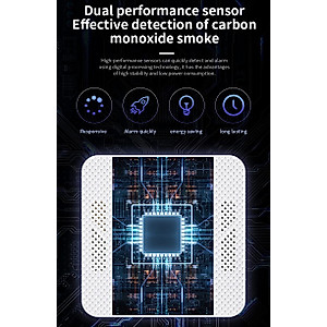 Carbon Monoxide Detectors, Portable Smart Combination Carbon Monoxide and Smoke Alarm,CO Alarm with Test Button Large LCD Display,Battery Operated