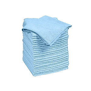Quickie Microfiber Cleaning Cloth, 14 X 14 in., Blue, 24 Pack, Washable and Reusable, All-Purpose Towel/Wiper for Multi-Purpose Indoor/Outdoor Cleaning/Dusting/Polishing on Kitchen/Bathroom