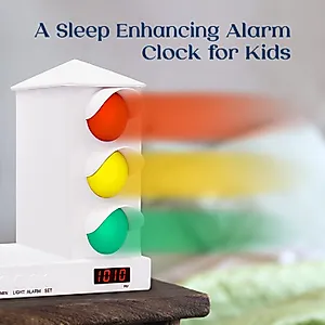 It's About Time Stoplight Sleep Enhancing Alarm Clock for Kids (Girl Car Clock)