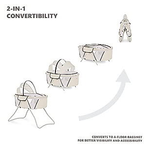 Dream On Me Day Dreamer 2-in-1 Convertible and Portable Bassinet, French White