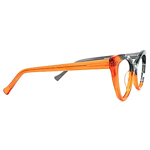 Zeelool Trendy Cat Eye Glasses Frame for Women with Non-prescription Clear Lens Maxine WA454518-04 Orange
