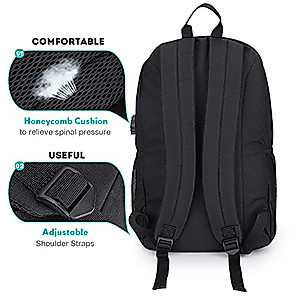 Pawsky Skateboard Anime Luminous Backpack School Backpack with USB Charging Port, Anti Theft Lock, Sling Bag & Pencil Case for Teen Boys and Girls, College School Bookbag Lightweight Laptop Bag, Black