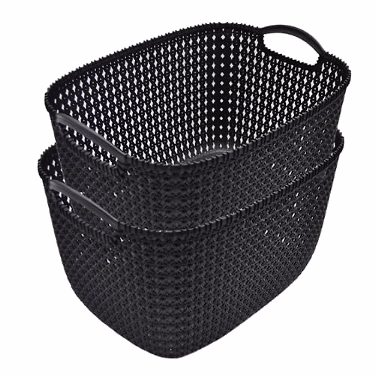 IPP Pack of 2 black organizing baskets