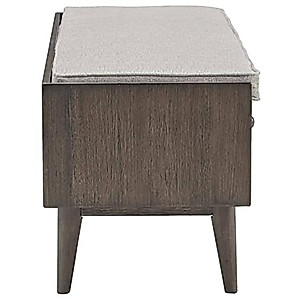Signature Design by Ashley Chetfield Upholstered Mid-Century Modern Storage Bench, Brown