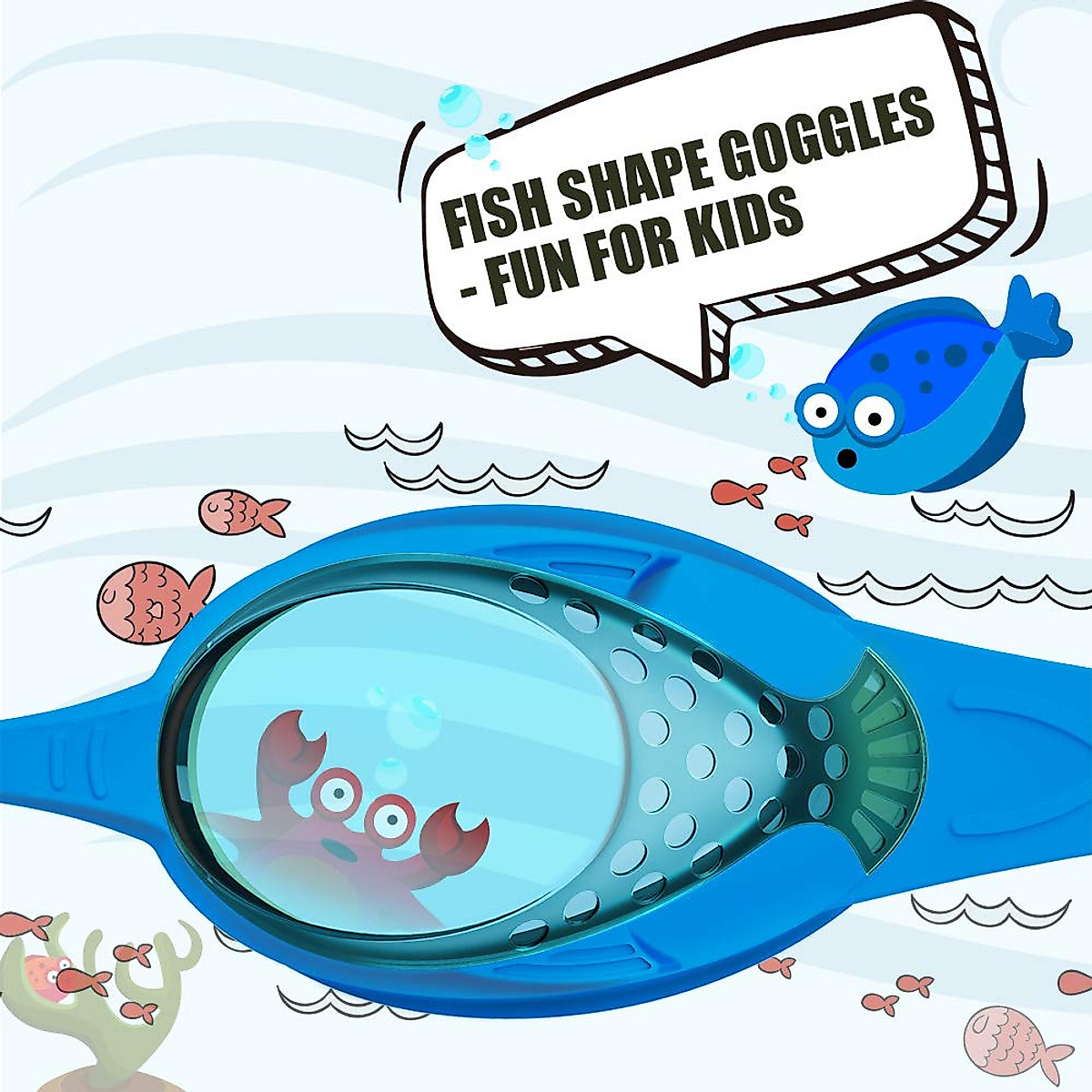 OutdoorMaster Kids Swim Goggles 2 Pack - Quick Adjustable Strap Swimming Goggles for Kids - B