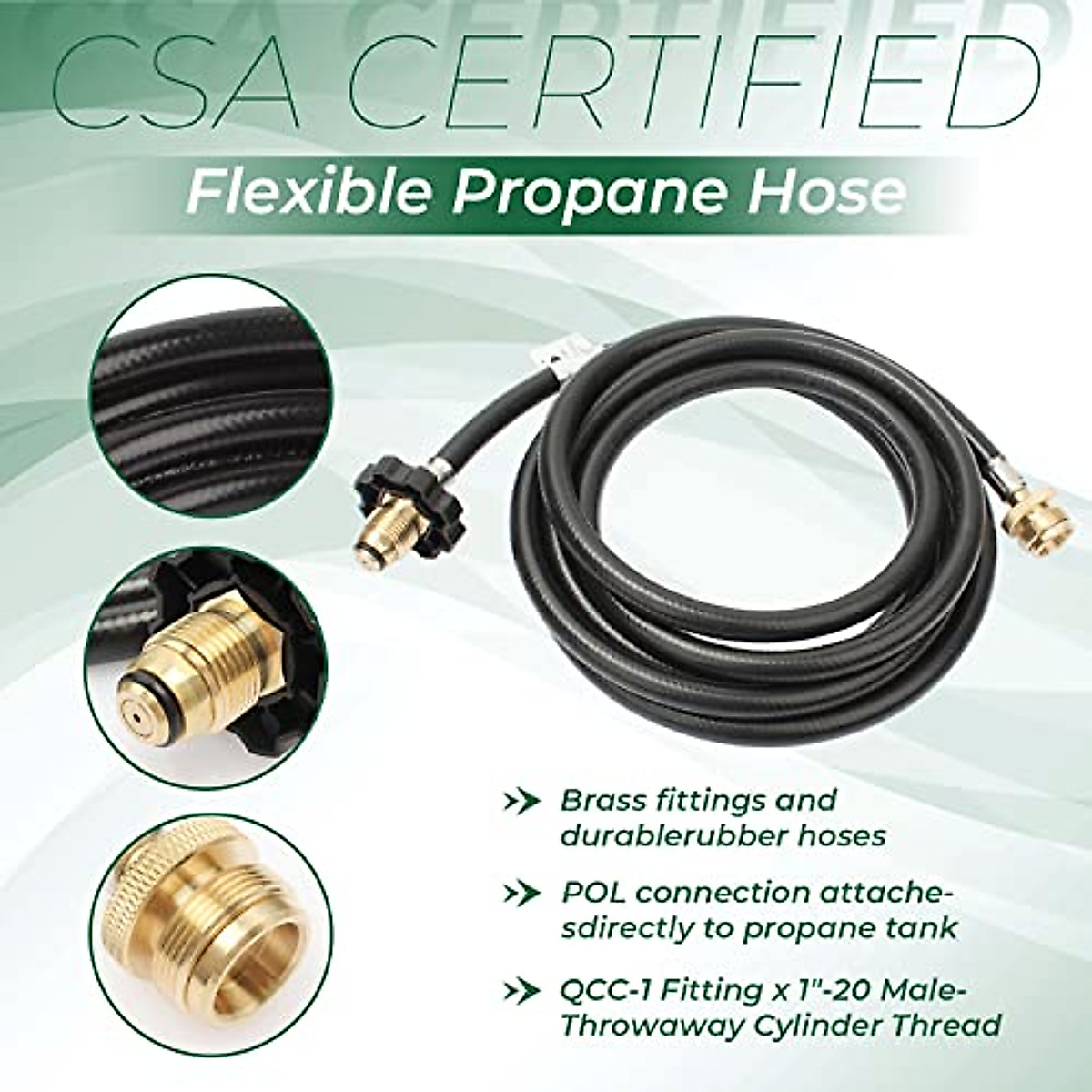 ArrogantF F273704 10 Ft Propane Heater Adapter Hose Assembly Compatible with MH9BX MH18B Mr. Heater Big Buddy Series for Indoor/Outdoor Heater Portable Propane Appliances