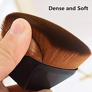 Focuschic Seamless Foundation Brush Suitable for Mixed Liquid, Cream or Powder Cosmetics No Trace Synthetic Makeup Brush with Storage Box (Black)