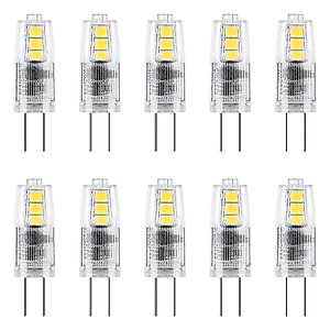 Maelsrlg G4 LED Bulb 12V AC/DC, 1.5W(20W Equivalent), JC Bi-Pin Landscape Light Bulbs, Non-Dimmable, Daylight White 6000K, 10-Pack