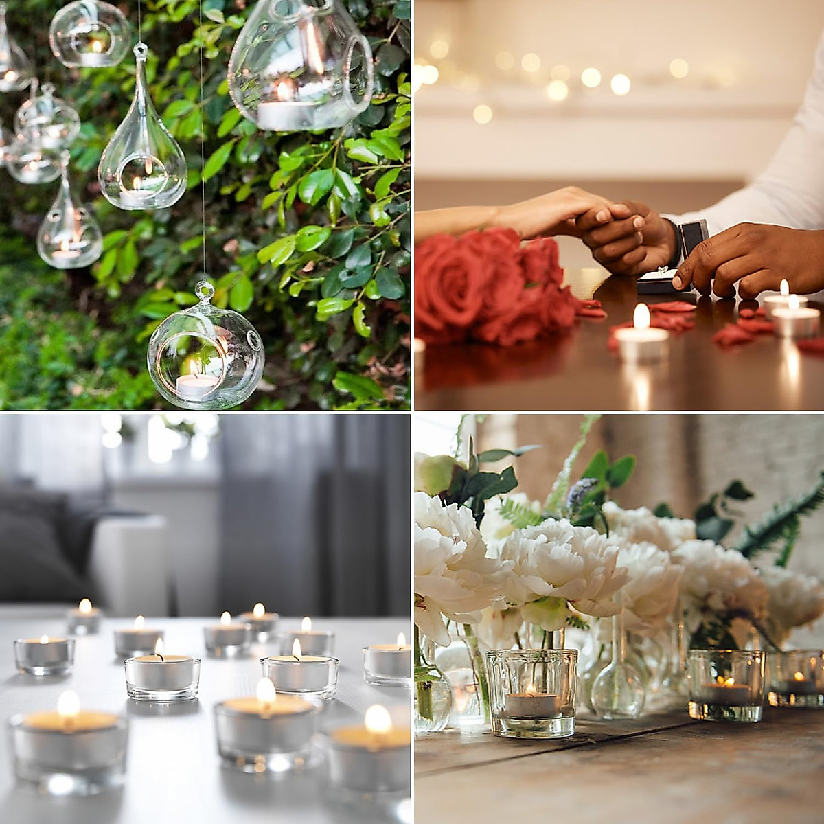 50-Pack Tea Lights Candles,White Unscented Smokeless Votive Little Candles for Anniversaries,Wedding,Birthdays,4 Hours