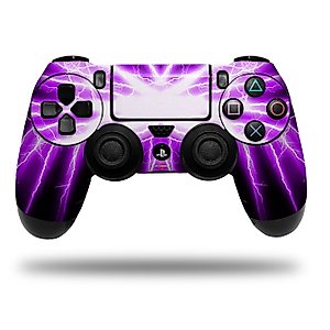 WraptorSkinz Skin Compatible with Sony PS4 Dualshock Controller PlayStation 4 Original Slim and Pro Lightning Purple (Controller NOT Included)