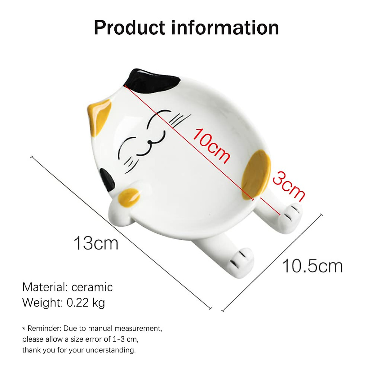 Cat Spoon Rest, Ceramic Cute Spoon Holder Rest for Stove Top, Cat Kitchen Accessories, Stove Holder Utensil Spoon Rest for Kitchen Counter (Yellow)