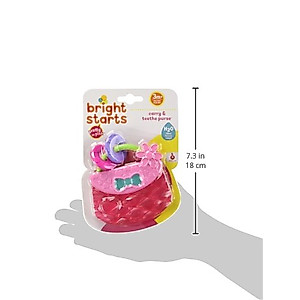 Bright Starts Carry & Teethe Purse Chillable Teether Toy, Ages 3 months +, Pretty in Pink