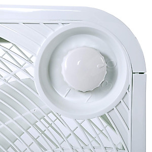 Hurricane Box Fan - 20 Inch, Classic Series, Floor Fan with 3 Energy Efficient Speed Settings, Compact Design, Lightweight - ETL Listed, White