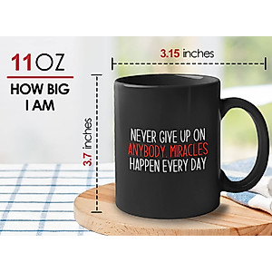 Bubble Hugs Nurse Coffee Mug 11oz Black - Never give up - Labor Clinical Certified Nursing Assistant Surgical Emergency Oncology Practitioner