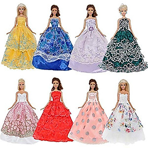 GIETIOS 5Pcs Handmade Clothes Dress for Doll Wedding Party Dresses Gown Outfit Costume Suit for 11.5 inch Dolls Random Style