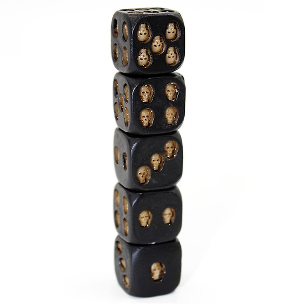 LoveinDIY Pack of 10 Skull Dice Scary Novelty Game 6 Sided D6 Dice Vintage Skeleton