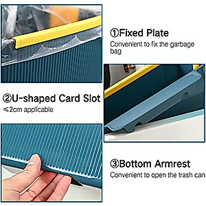 Small Hanging Kitchen Trash Can,Wall Mounted Collapsible Garbage Bin Foldable Mini Garbage Can Plastic Waste Bin Compact Portable Trash Can for Cabinet Office Bedroom Bathroom Kitchen Car (B-Blue)