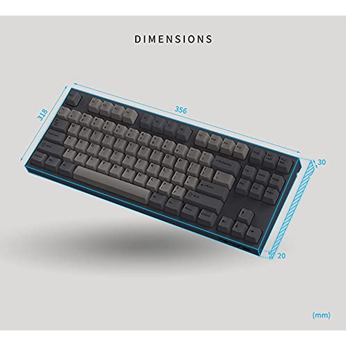 MSTONE Groove T 87 Keys THOCC Noise Cancelling Mechanical Keyboard,Backlighting,Cherry Profile PBT Keycap,Dye Subbed Legends,USB-C Cable,Space Saving,for Windows and Mac,Gateron Silent Brown