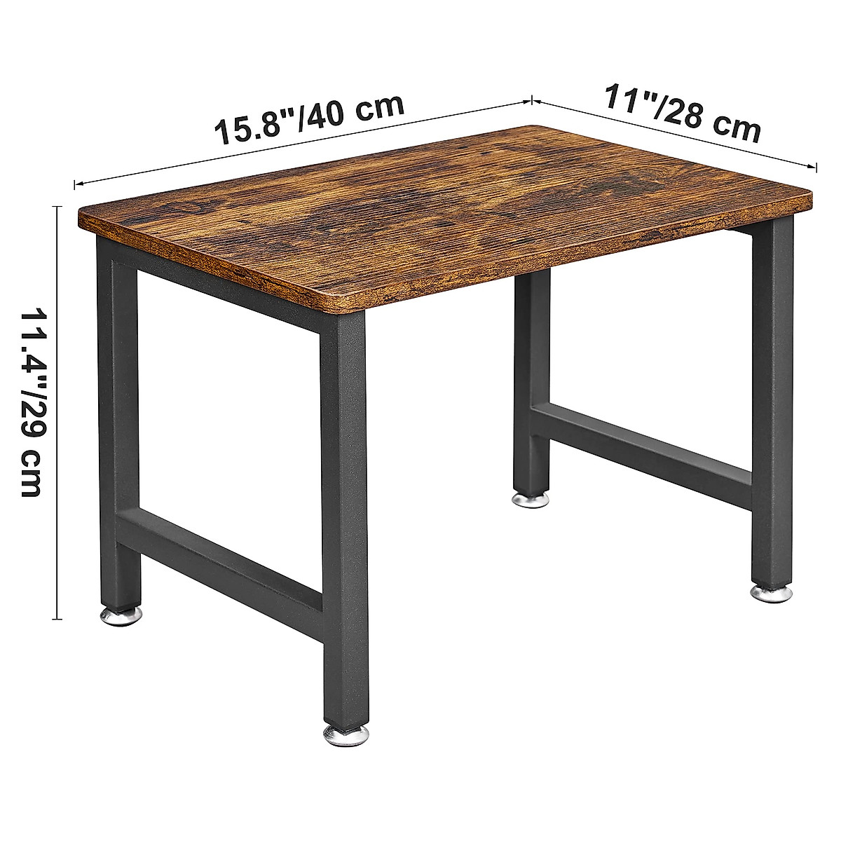 HOMCENES Printer Stand, Industrial Printer Table Rack, Mobile Printer Cart with Adjustable Feet Under Desk, Desktop Organizer Table, Sturdy Little Printer Desk, for Printer, Scanner, Fax, Home Office