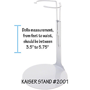 Kaiser Doll Stand 2001 - White Doll Stand for 6 1/2" to 10" Dolls and Action Figures (Best for 8" dolls)