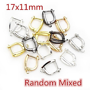 NOVAJEWS 10pcs 2-Styles Bronze French Earring Hook Lever Back Open Loop Setting for DIY Earring Clips Clasp Jewelry Making Accessories - (Color: T7-59)
