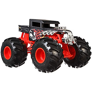 Hot Wheels Monster Trucks Bone Shaker die-cast 1:24 Scale Vehicle with Giant Wheels for Kids Age 3 to 8 Years Old Great Gift Toy Trucks Large Scales