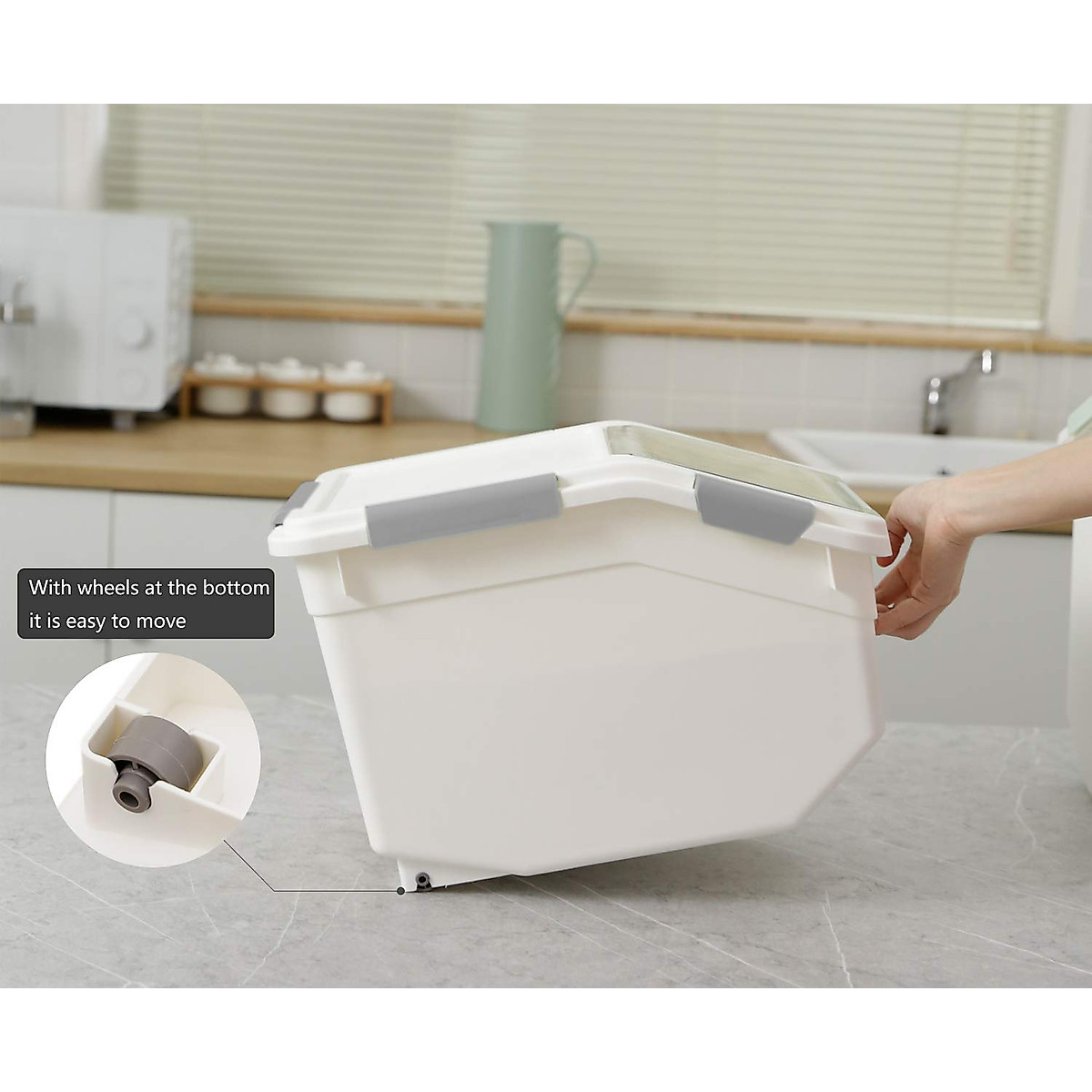 CITY BABY 2 Pack Airtight Flour Storage Container With Scoop,Dry Food, Sugar, Baking Supplies,Rice Container Set -BPA Free- Pet Food Storage Container,Dog Cat Birds Food Bin(13LB)