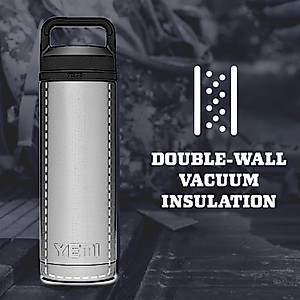 YETI Rambler 18 oz Bottle, Vacuum Insulated, Stainless Steel with Chug Cap, Charcoal