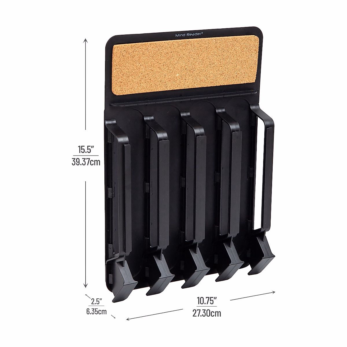 Mind Reader Wall-Mount Holder Coffee Pod Dispenser, 2.72” L x 10.71” W x 15.75” H, Black