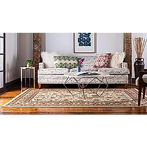 Unique Loom Voyage Collection Traditional Oriental Classic Intricate Design Area Rug, 3 ft 3 in x 5 ft 3 in, Ivory/Gold