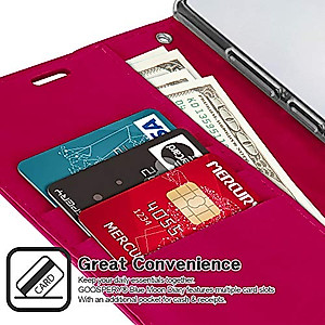 GOOSPERY Blue Moon Wallet for Samsung Galaxy Note 10 Plus Case (2019) Leather Stand Flip Cover (Hot Pink)