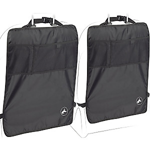 OxGord Kick Mats Seat Protector with Storage Organizer Pocket- 2 Pack - Universal Fit for Car, Truck, SUV, or Van - Rear Auto Bucket Seat Upholstery Protective Cover