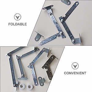 Angoily 1 Pair Cabinet Hinges Folding Table Hinge Lid Stay Hinge Close Hinges Safety Lid Supports Chest Hinges Lid Support Hinge Lift up Stay Support Mirror Hinges Buffer Iron Cabinet Door