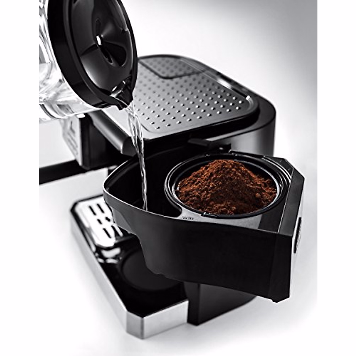 DeLonghi BCO430 Combination Pump Espresso and 10-Cup Drip Coffee Machine with Frothing Wand, Silver and Black