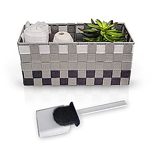 Toilet Basket Tank Topper -Bathroom Storage Topper-Bathroom Toilet Organizer -Storage Basket for Bathroom