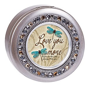 Cottage Garden Love You More Brushed Silvertone Jewelry Music Box Plays Amazing Grace