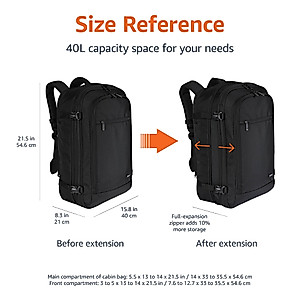 Amazon Basics Carry-On Travel Backpack - Black