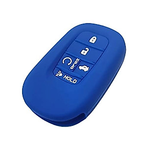 REPROTECTING Silicone Rubber Key Fob Cover Compatible with (5 Buttons) 2022 2023 Honda Accord Civic HR-V CR-V Pilot Sport SI EX EX-L Touring (Black Blue)