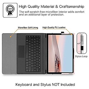 Fintie Case for Microsoft Surface Go 3 (2021) / Surface Go 2 (2020) / Surface Go (2018) - Multiple Angle Viewing Portfolio Business Cover, Compatible with Type Cover Keyboard (Rose Gold)
