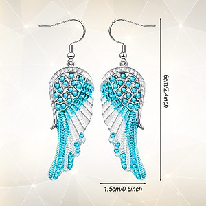 3 Pairs Women's Crystal Angel Dangle Earrings Guardian Dangling Angel Earrings Austrian Crystal Rhinestone Angel Hook Earrings