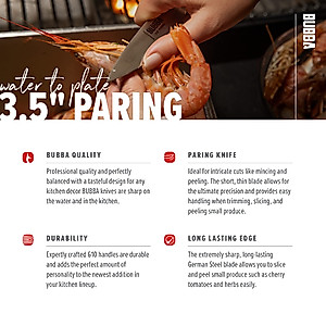 BUBBA Kitchen Series 3.5" Paring Knife perfect for trimming, slicing and peeling small produce.