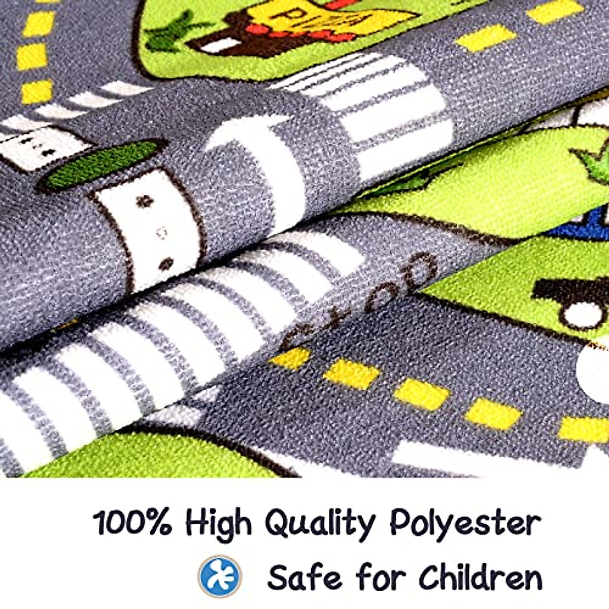 X-Large Kids Carpet Play Mat Rug for Playroom, 48'' x 72'’ City Life with Road Traffic Car Rug Mat, Learning and Educational Play Rugs Great for Kids Bedroom Play Room Boy Room Decor